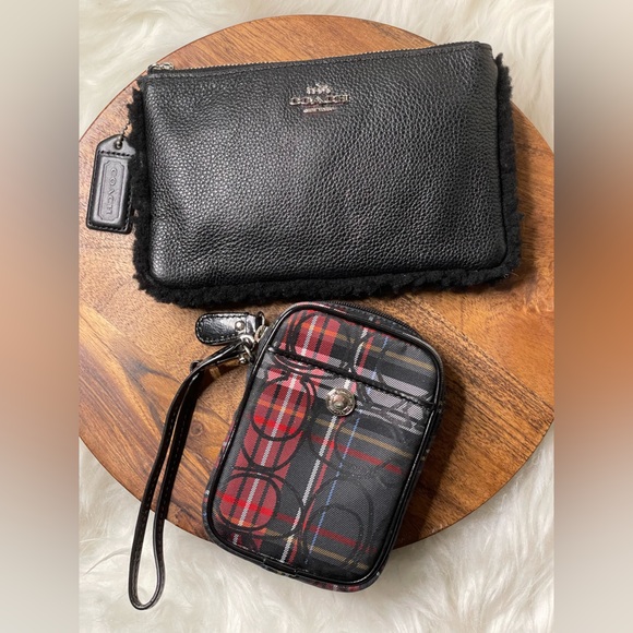 Coach | Bags | Coach Tartan Shearling 2 Piece Pouch Bundle | Poshmark